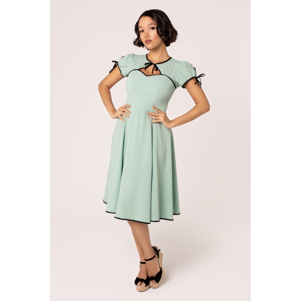 Hell Bunny Casey Flare dress Mint green